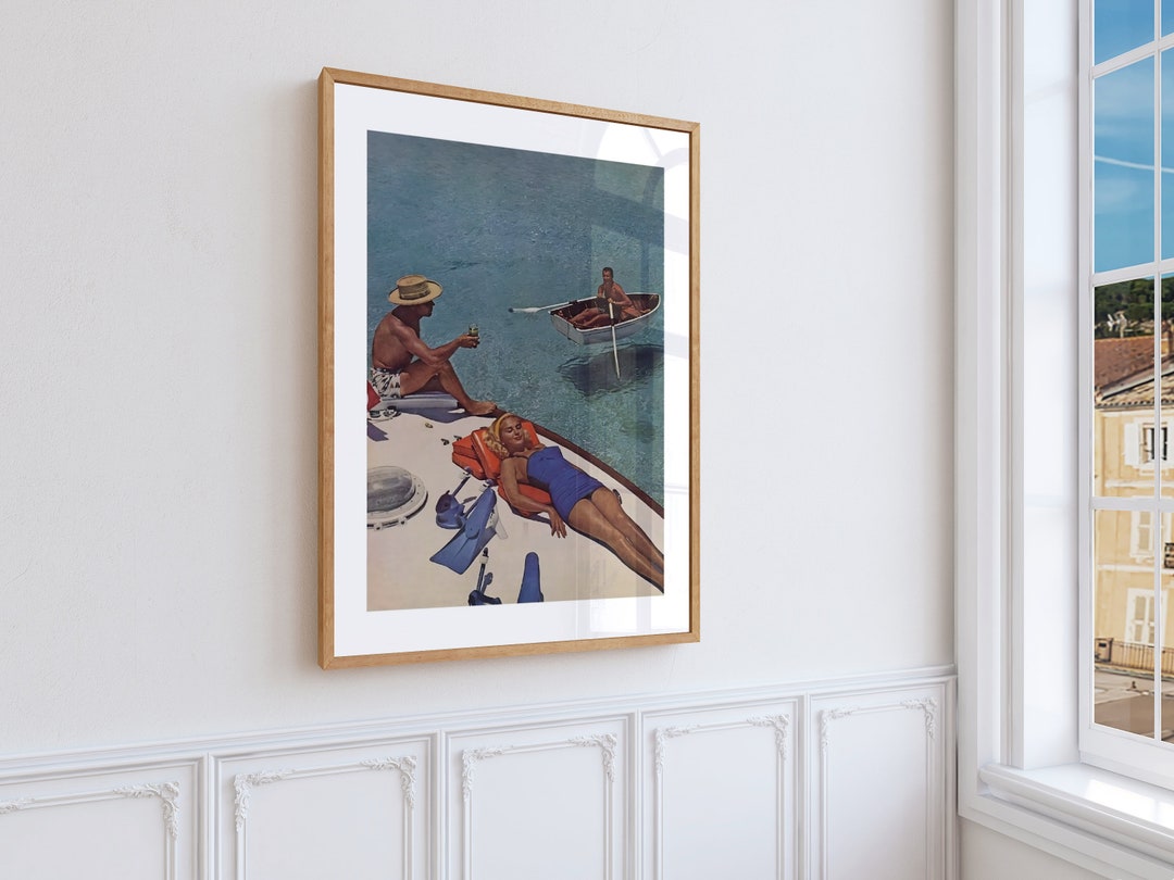 Vintage Beach Poster, Trendy Retro Wall Art, 70s 80s 90s Poster ...