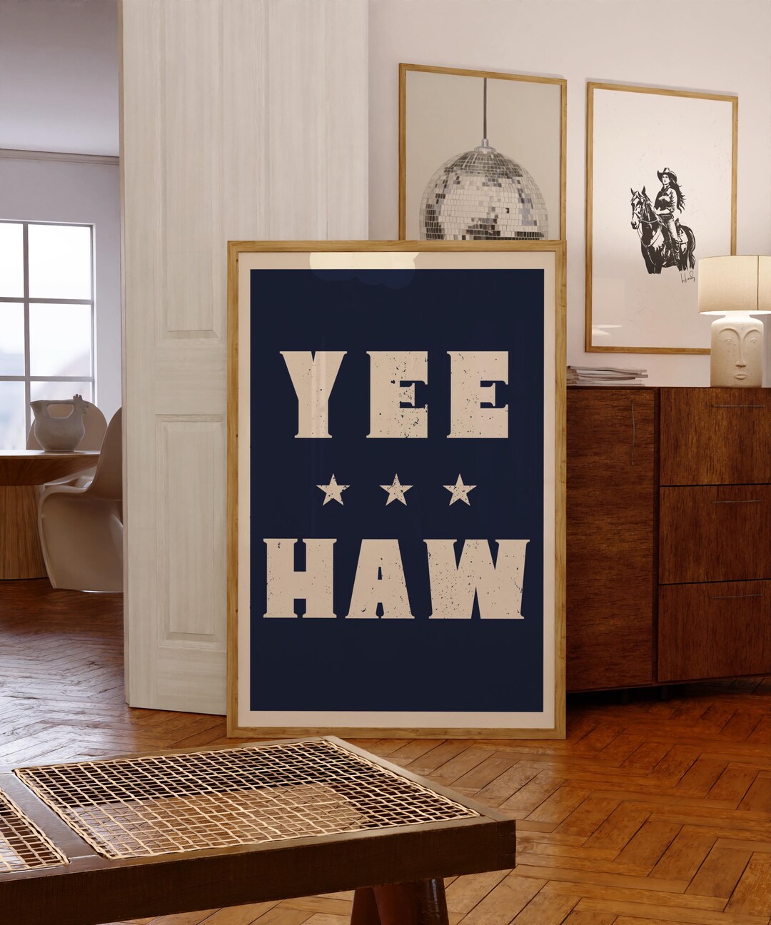 Yeehaw Wall Art, Vintage South Western Decor, Rustic Typography Poster ...