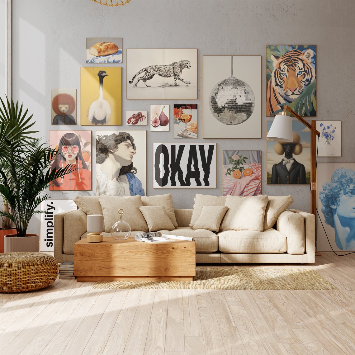 Disco Ball Statement Wall Art, Mirrorball Poster, Minimalist Luxury ...