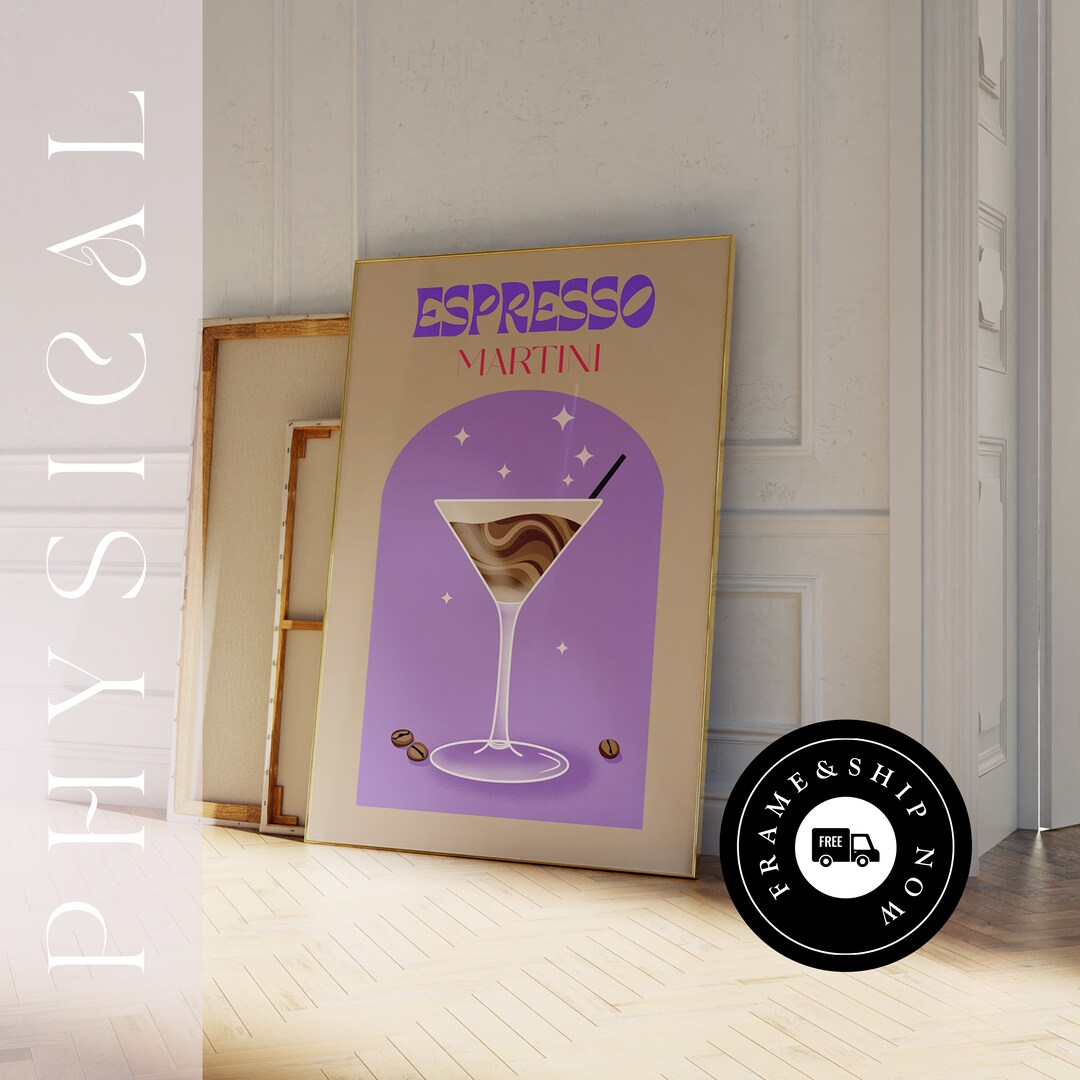 Expresso Martini Art: Funky Cocktail Print, Trendy Retro Bar Cart ...