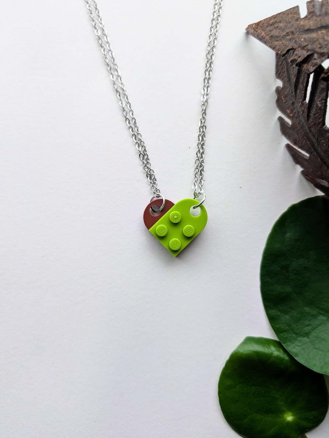 Heart Necklace Set - Made With Authentic LEGO® Bricks - Matching Heart ...