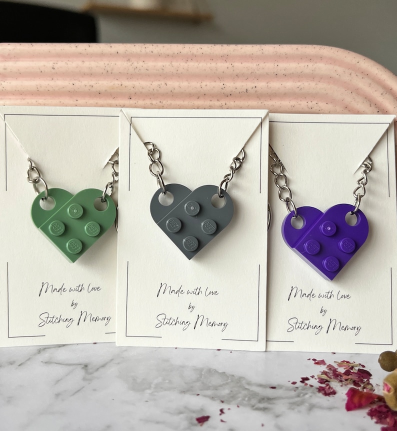 Valentine's Gift, LEGO Keychain Heart Set, Couple Keychain Set, Couple ...