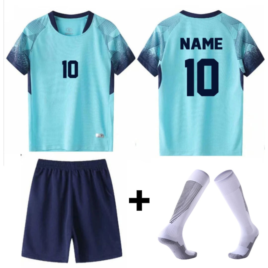 Personalised Kid Adult Football Kit Soccer Jersey Shirt Shorts PE ...