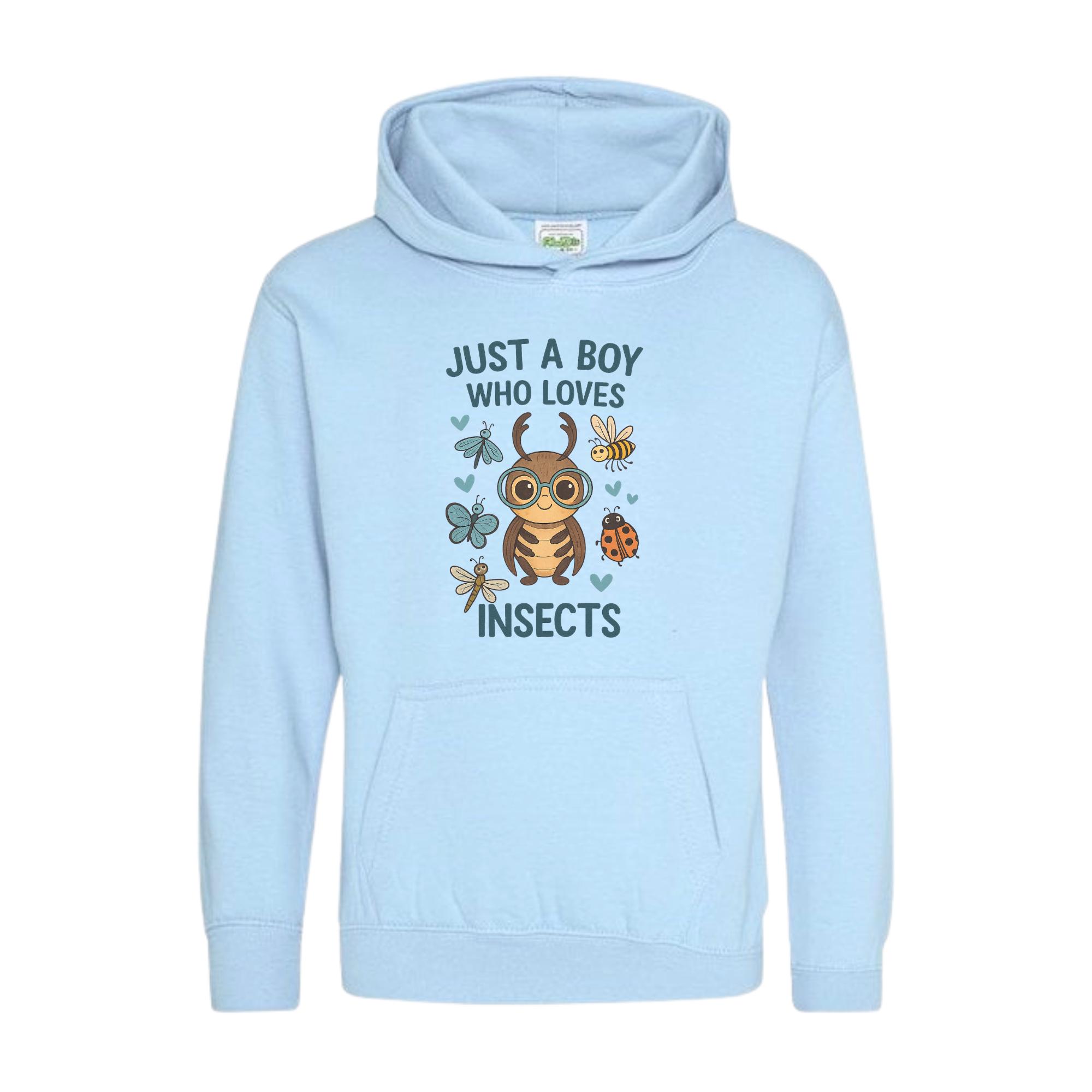 Just A Boy Who Loves Insects Hoodie Tee – Cute Bug Lover Gift for Kids ...