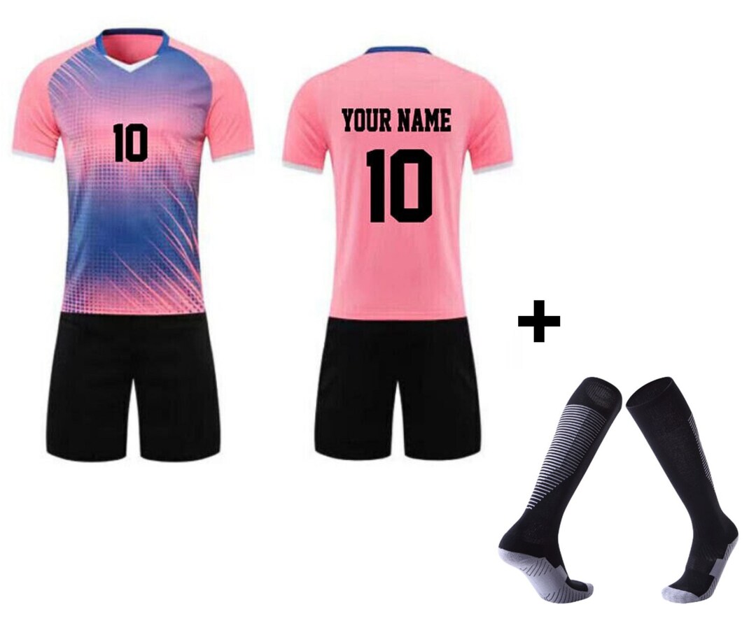Personalised Kid Adult Football Kit Jersey Soccer Shirt Short & Sock ...