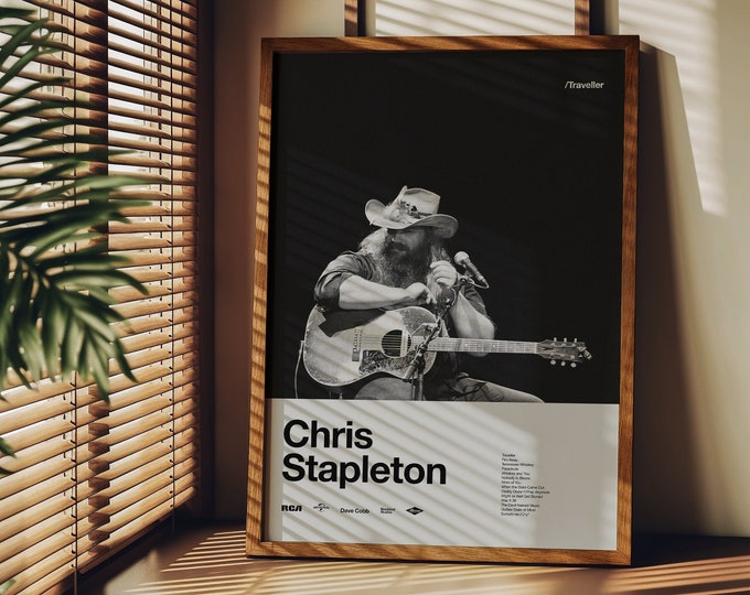 Chris Stapleton Poster Country Music Inspired Minimalist Modern Wall ...