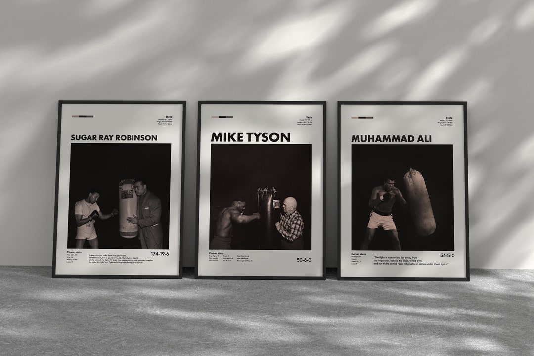 Boxing Poster Bundle, Muhammad Ali, Mike Tyson, Sugar Ray Robinson ...