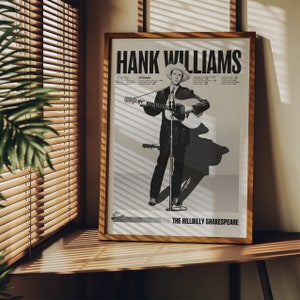 Hank Williams Tribute Poster Country Music Icon Frameless Wall Art 3 ...