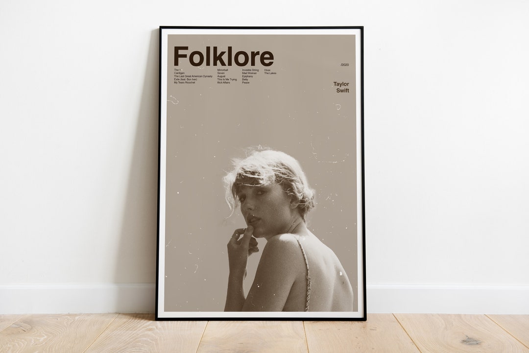 Taylor Swift Folklore Inspired Poster Modern Vintage Style Minimal ...