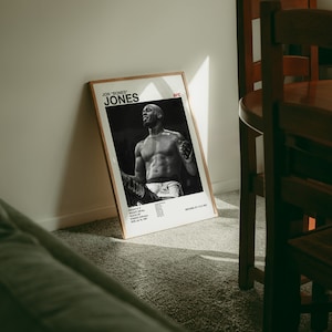 Jon Jones UFC Digital Poster Printable MMA Wall Art Minimalist Black ...