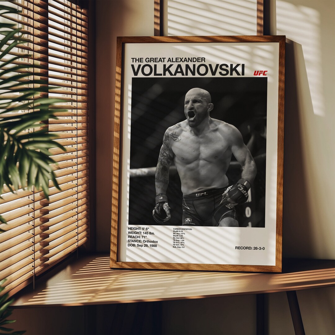 Alexander Volkanovski Custom Frame and Size Poster UFC Wall Art MMA ...