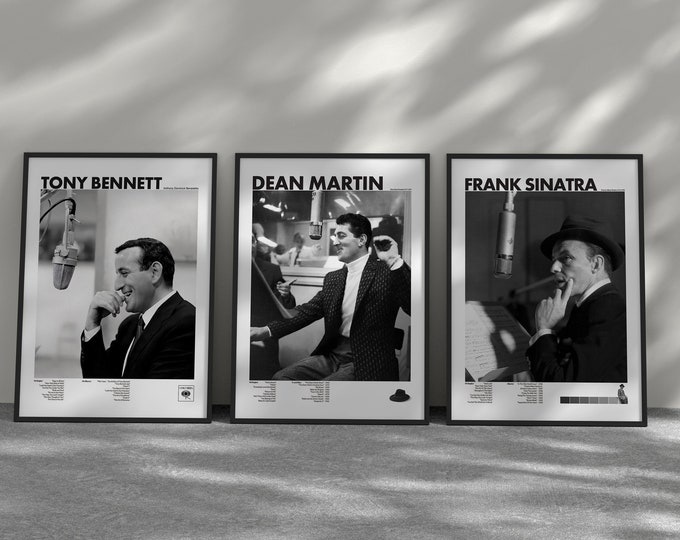 Sinatra, Martin, Bennett, Iconic Trio Poster Set, Legends of the Golden ...