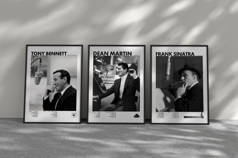 Sinatra, Martin, Bennett, Iconic Trio Poster Set, Legends of the Golden ...