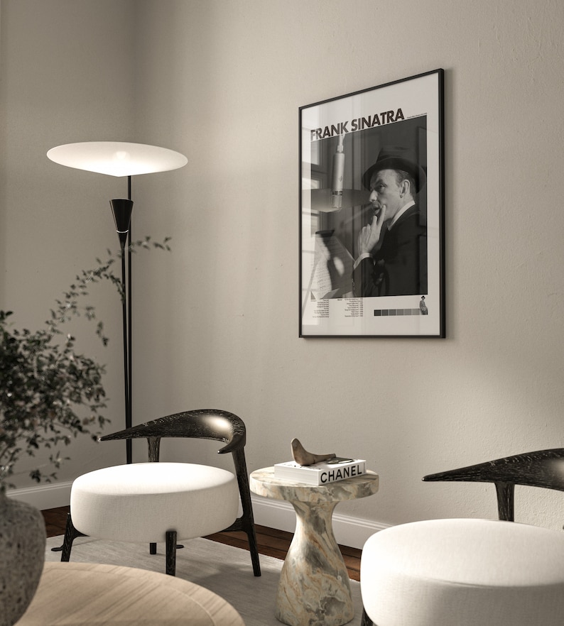 Frank Sinatra Poster, Vintage Jazz Wall Art, Modern Design Custom Size ...