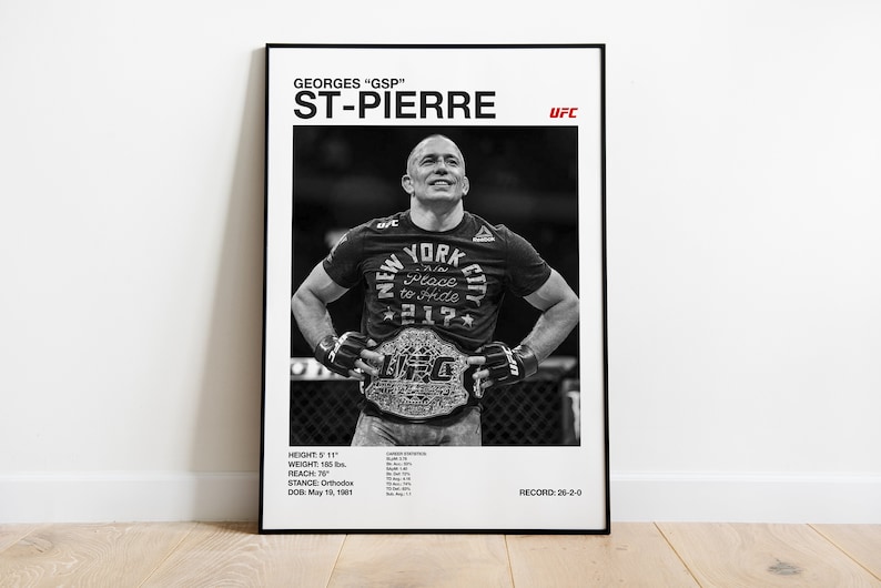 GSP UFC Poster Georges St-pierre Digital Poster MMA Wall Art - Etsy