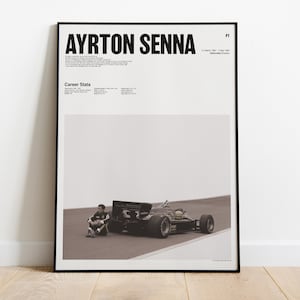 Ayrton Senna Digital Tribute Poster With Quote and Career Stats ...