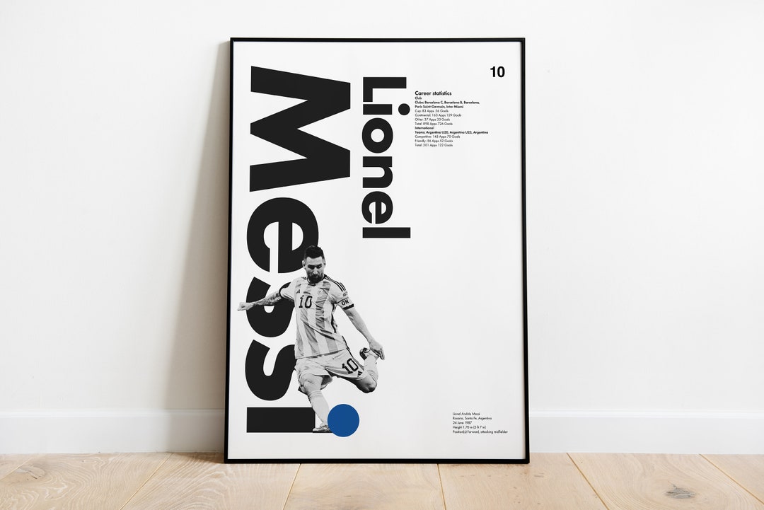 Lionel Messi Poster Soccer, Futbol, Football Legend FC Barcelona, Paris Saint-germain PSG ...