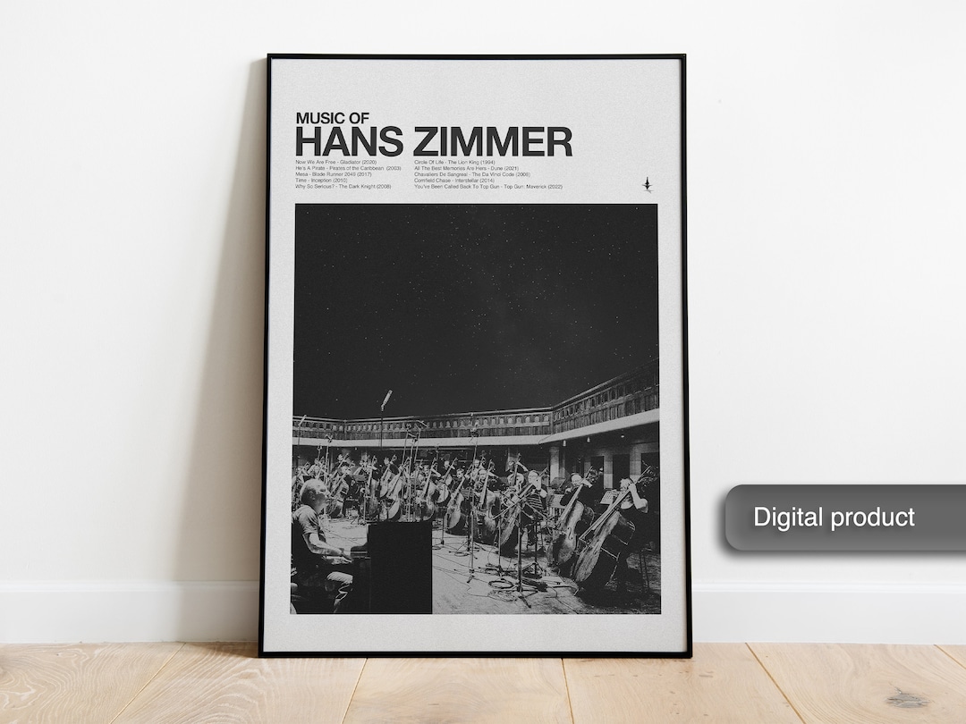 Hans Zimmer Poster Iconic Film Scores Black and White Modern Vintage ...