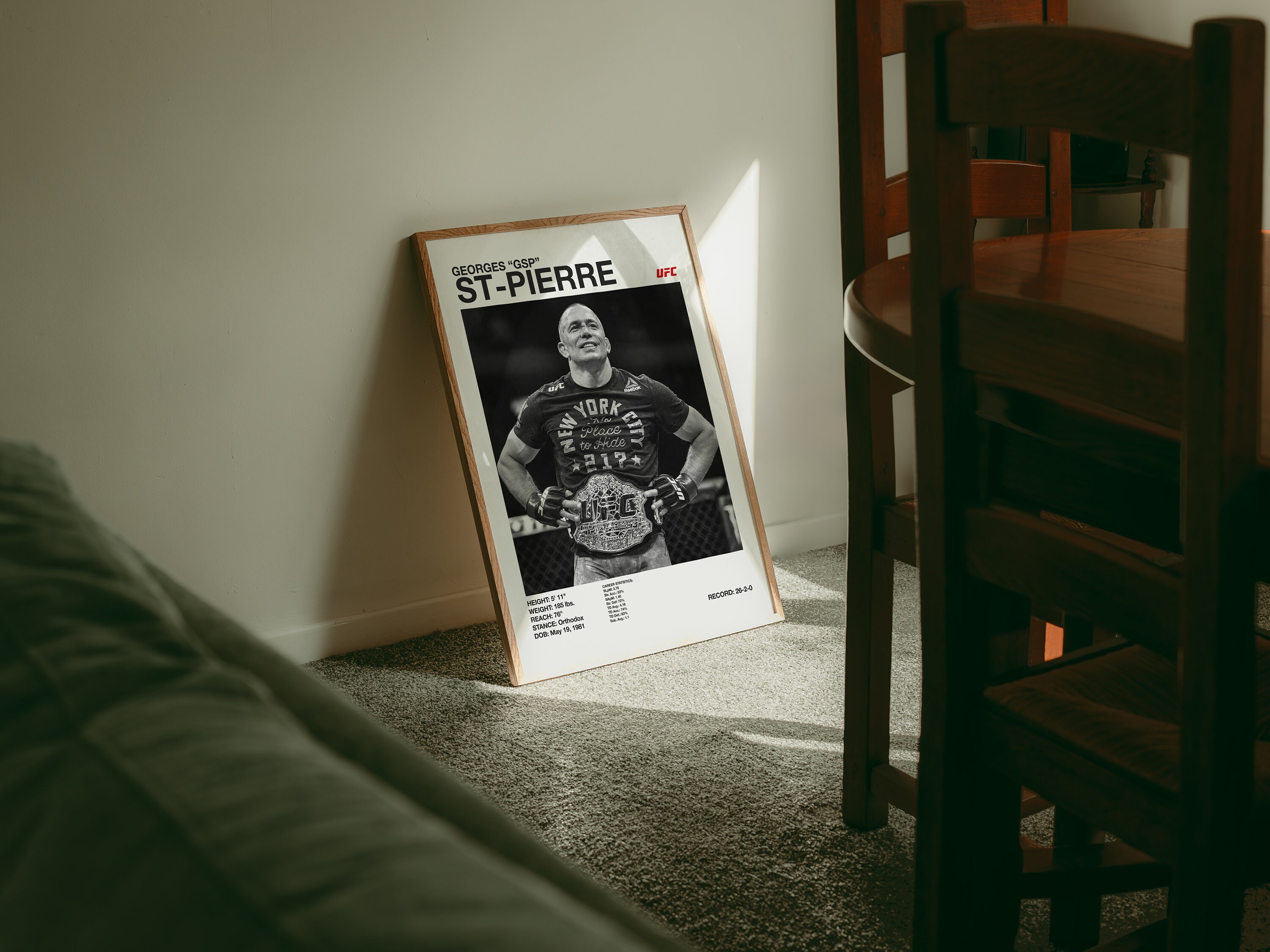 GSP UFC Poster Georges St-pierre Digital Poster MMA Wall Art - Etsy
