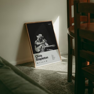 Chris Stapleton Poster Country Music Inspired Minimalist Modern Wall ...