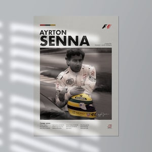 Ayrton Senna Poster Modern Wall Art, Formula 1 Bedroom Decor, F1 ...
