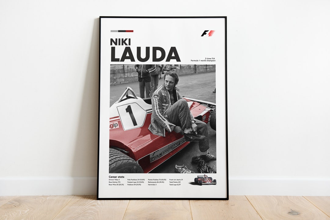 Niki Lauda Poster Modern Wall Art, Formula 1 Bedroom Decor, F1 ...