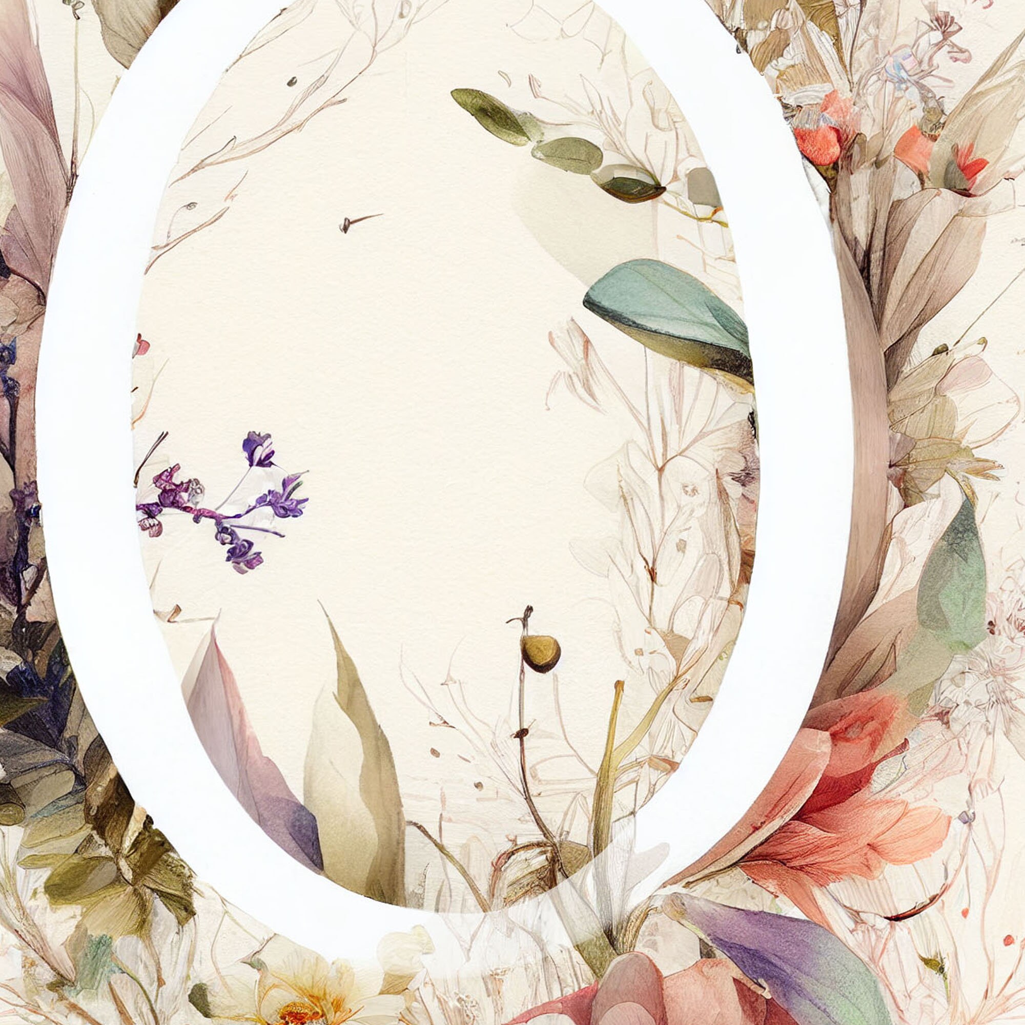 Flower Letter O, Flower Monogram Art, Initial Flower Print, Flower ...