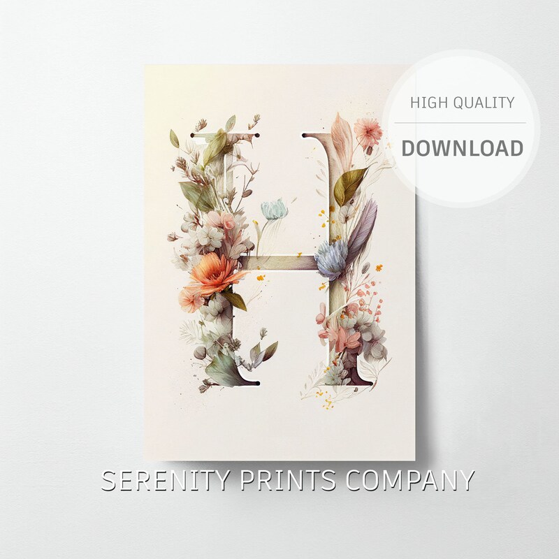 Monogram Letter H - Etsy