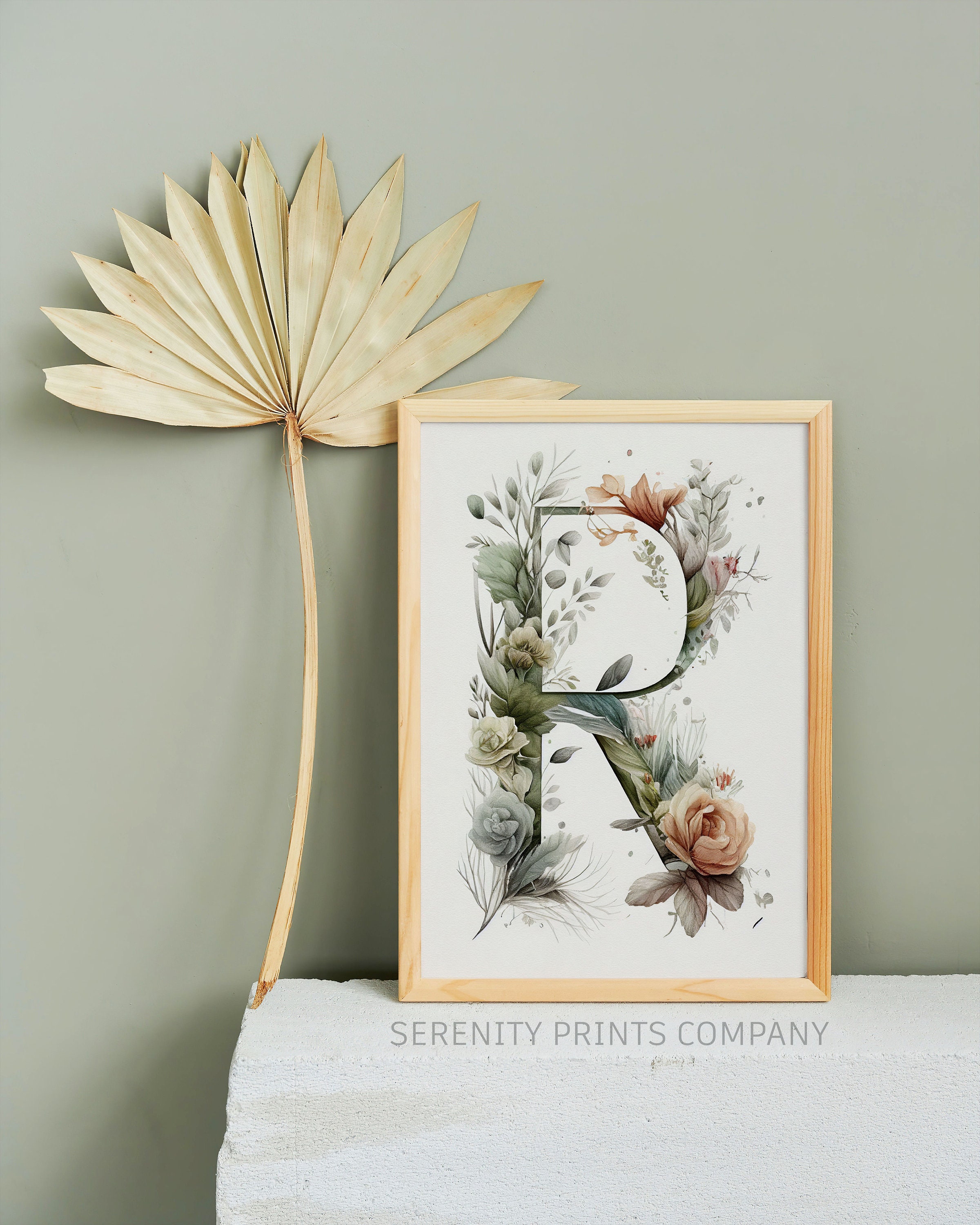 Flower Letter R, Flower Monogram Art, Initial Flower Print, Flower ...