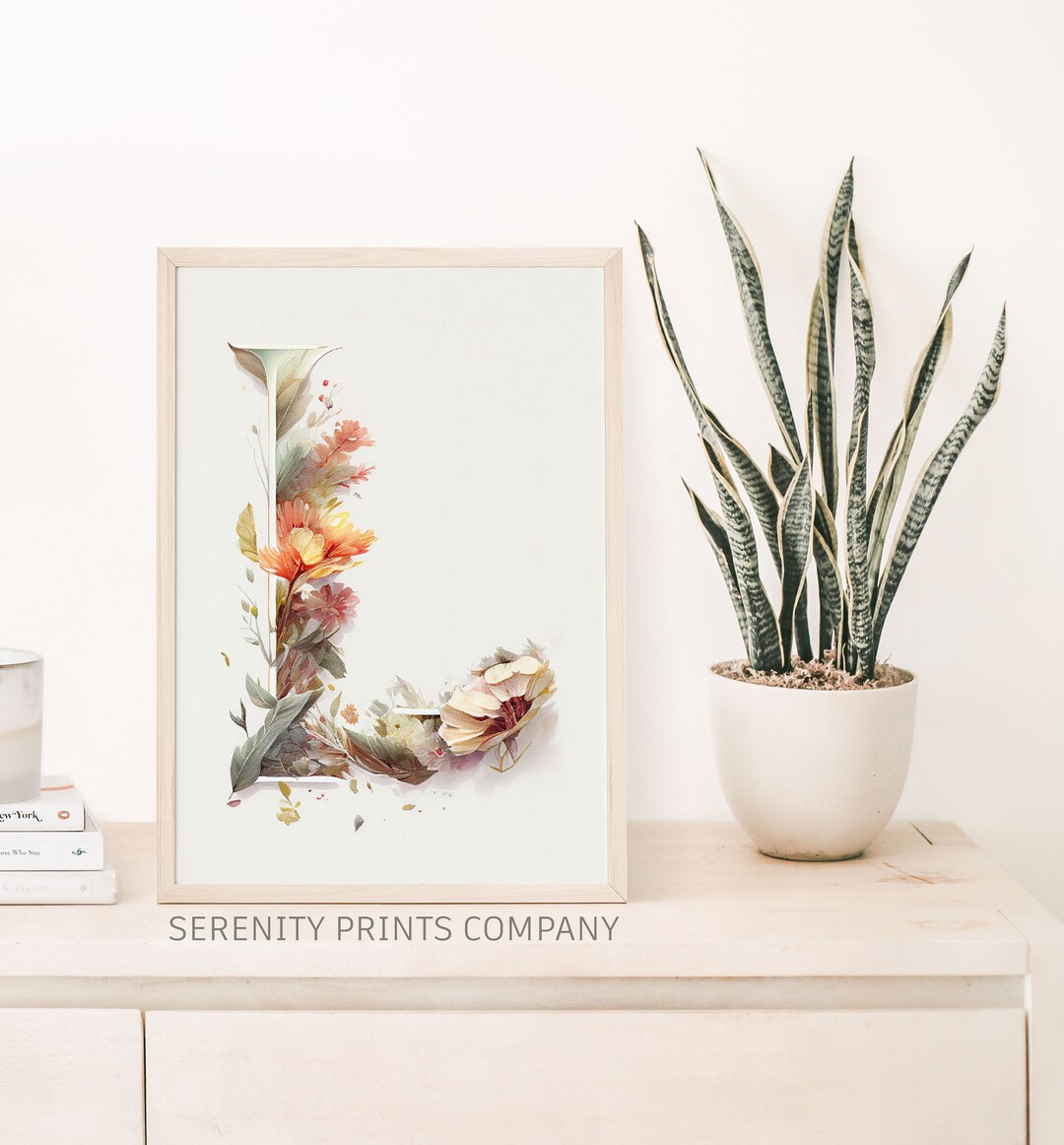 Flower Letter L, Instant Download, Flower Monogram L Art, Monogram ...