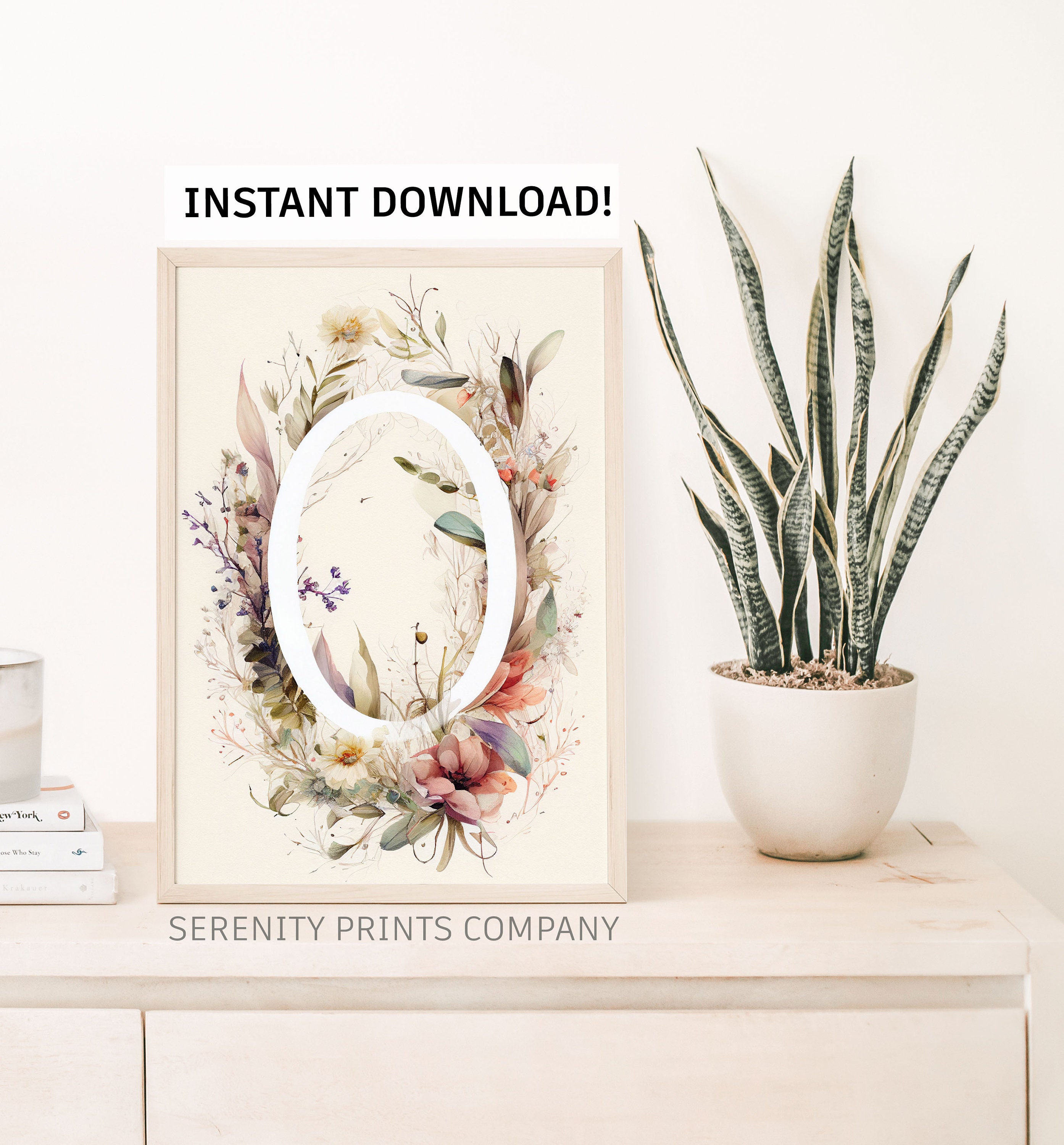 Flower Letter O, Flower Monogram Art, Initial Flower Print, Flower ...