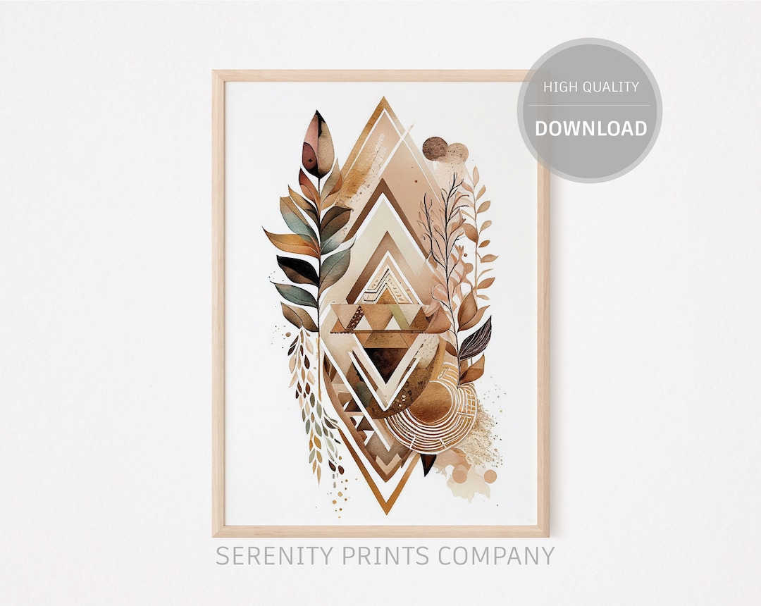Boho Modern Earthy Feather Art, Bohomodern Wall Art, Modern Art Print ...