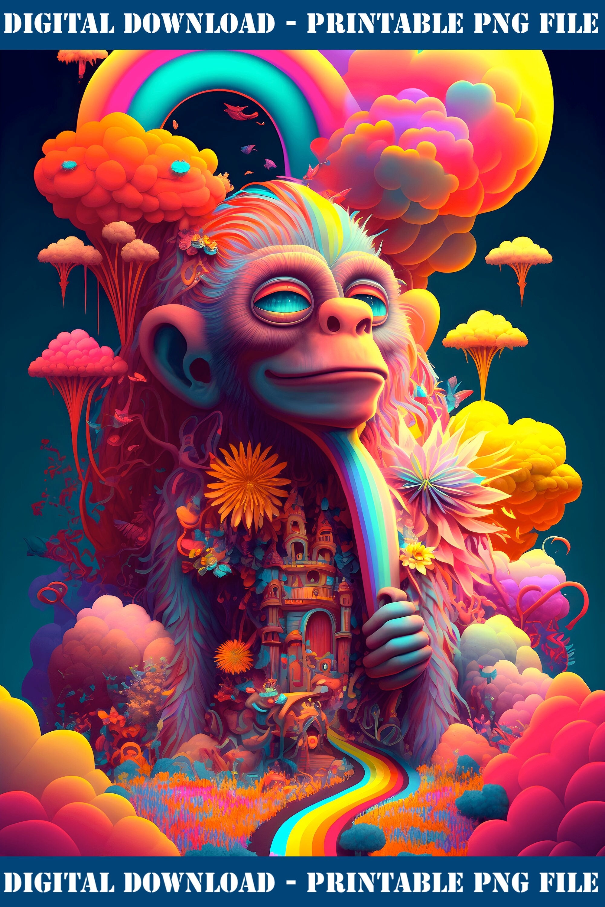 Trippyanimals™ Monkey Utupia Digital Download - AI Generated ...
