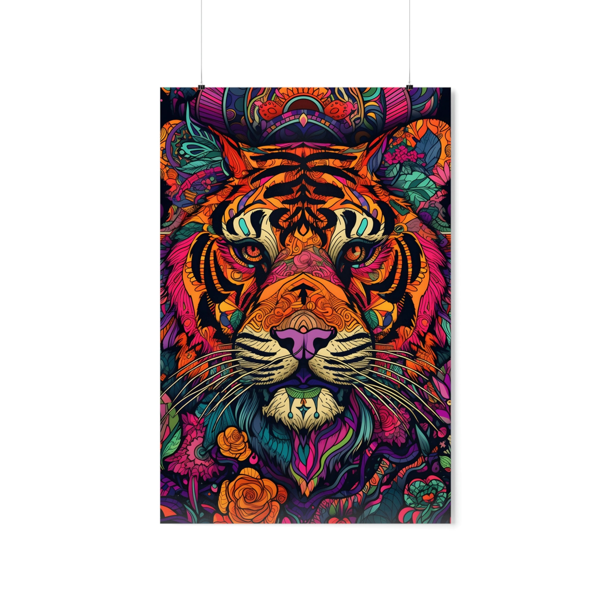 Trippyanimals™ Tiger Poster AI Generated Psychedelic Art Trippy ...