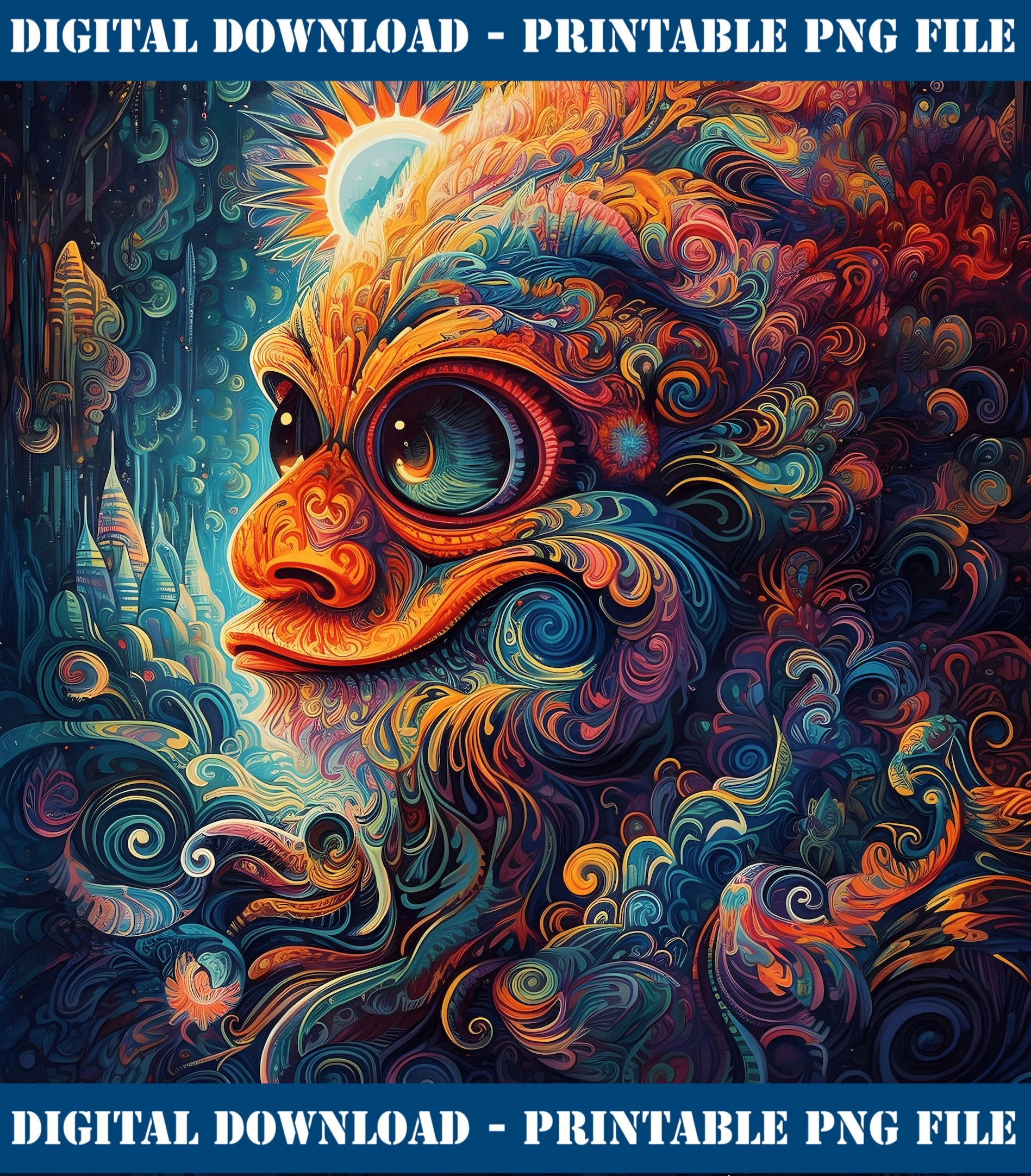 Trippyanimals™ Neanderthal Digital Download - AI Generated Psychedelic ...