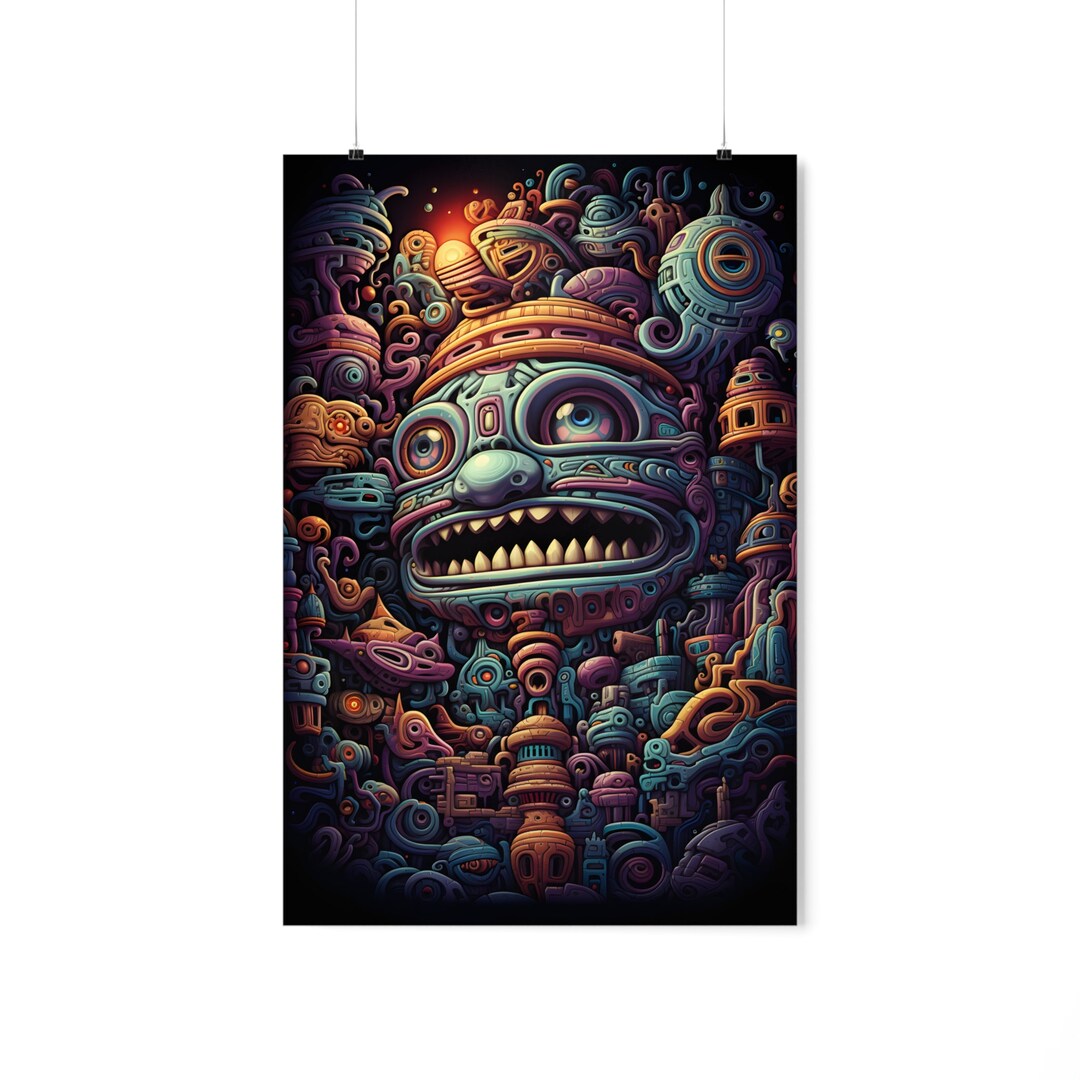 Trippyanimals™ Tiki Stitch Print - AI Generated Psychedelic Art ...