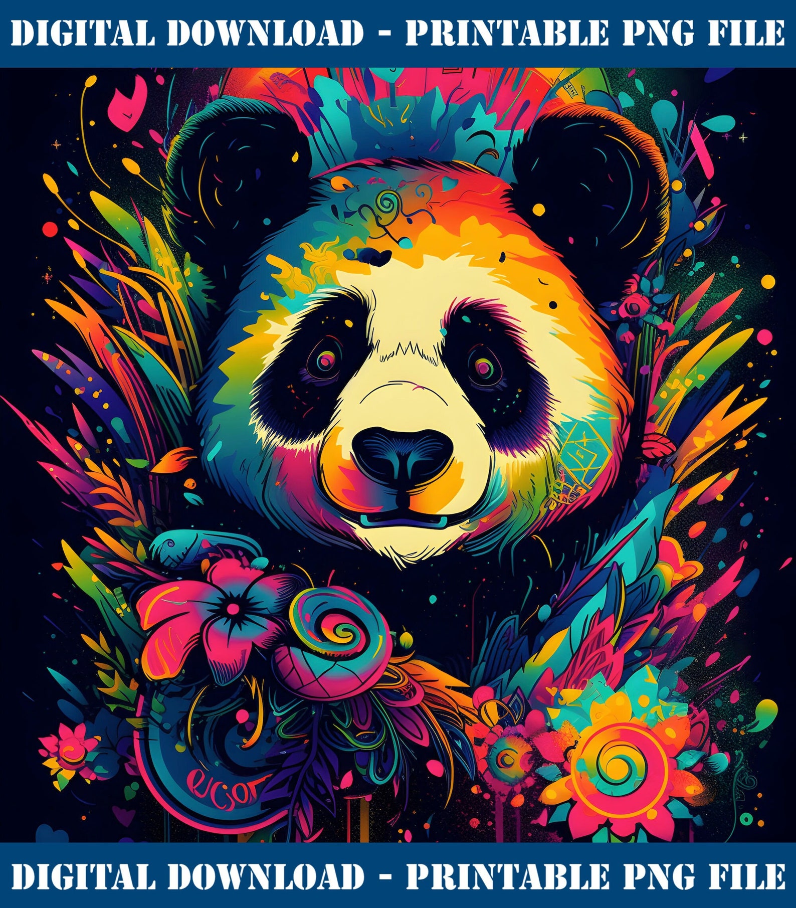 Trippyanimals™ Panda Digital Download - AI Generated Psychedelic Art ...