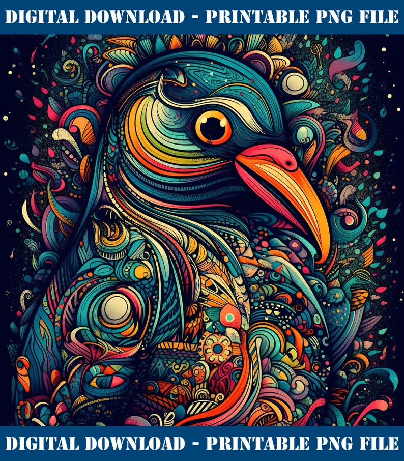 Trippyanimals™ Bird Digital Download AI Generated Psychedelic Art ...