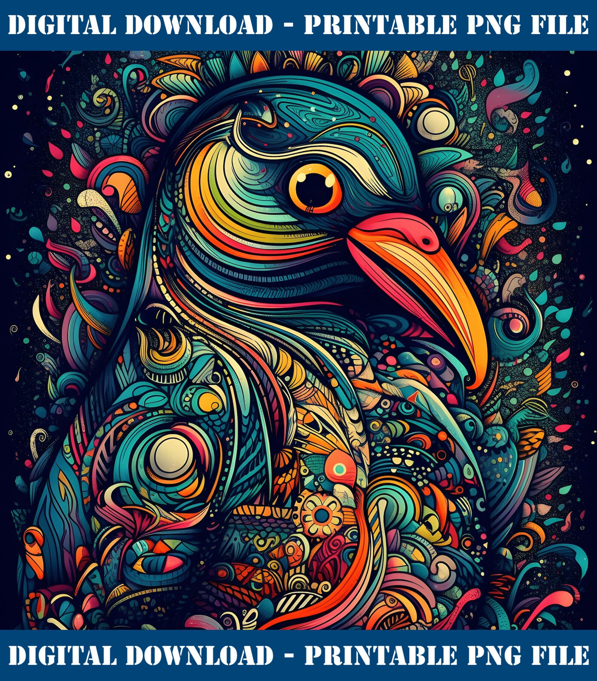 Trippyanimals™ Bird Digital Download - AI Generated Psychedelic Art ...