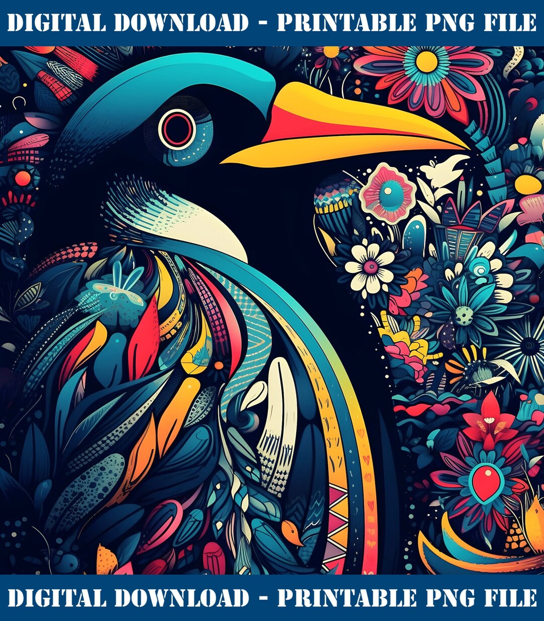 Trippyanimals™ Penguin Digital Download - AI Generated Psychedelic Art ...
