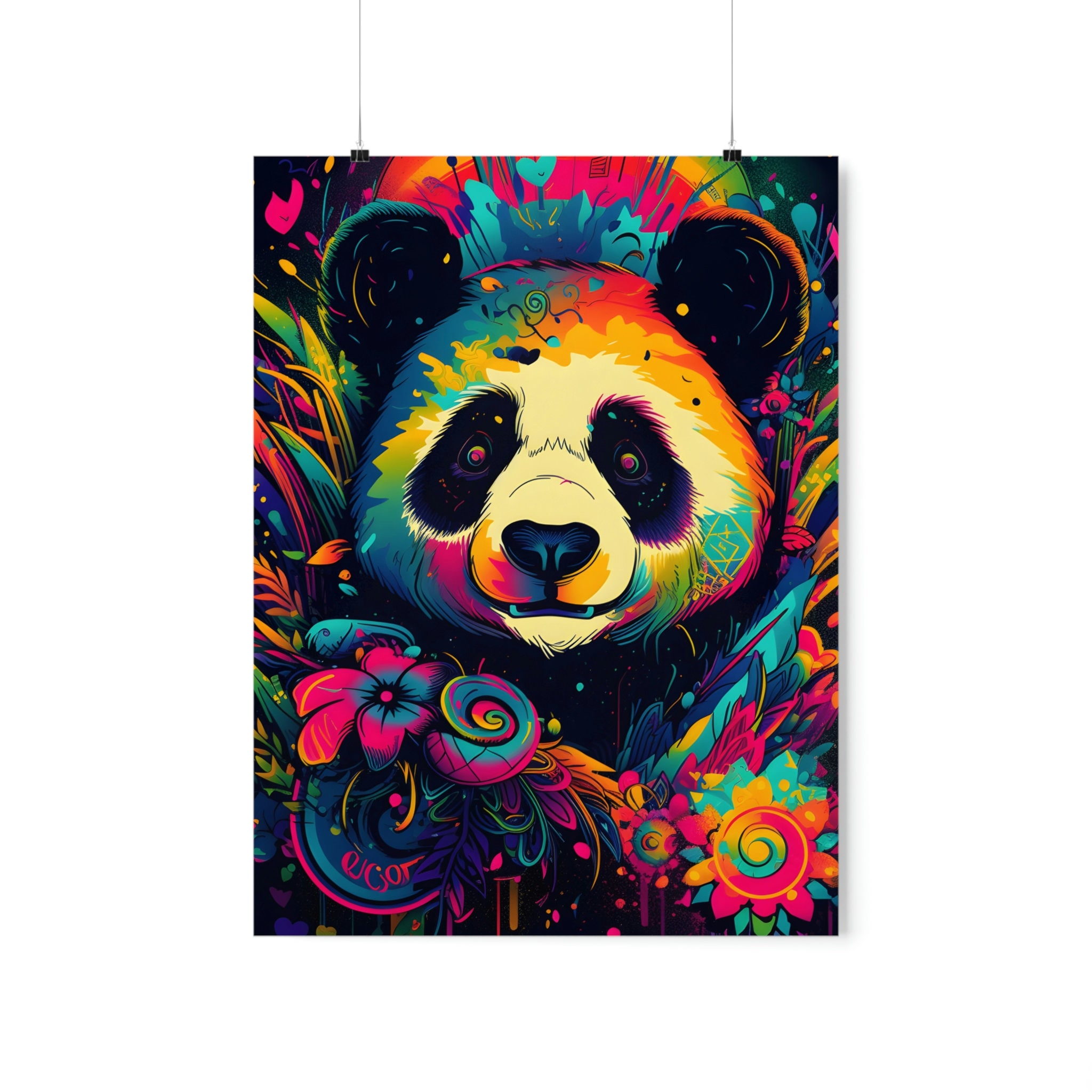 Trippyanimals™ Panda Poster AI Generated Psychedelic Art - Etsy