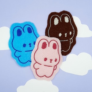 Bunny Iron-on Embroidery Patches - Choose Your Bunny Hue - Handmade ...