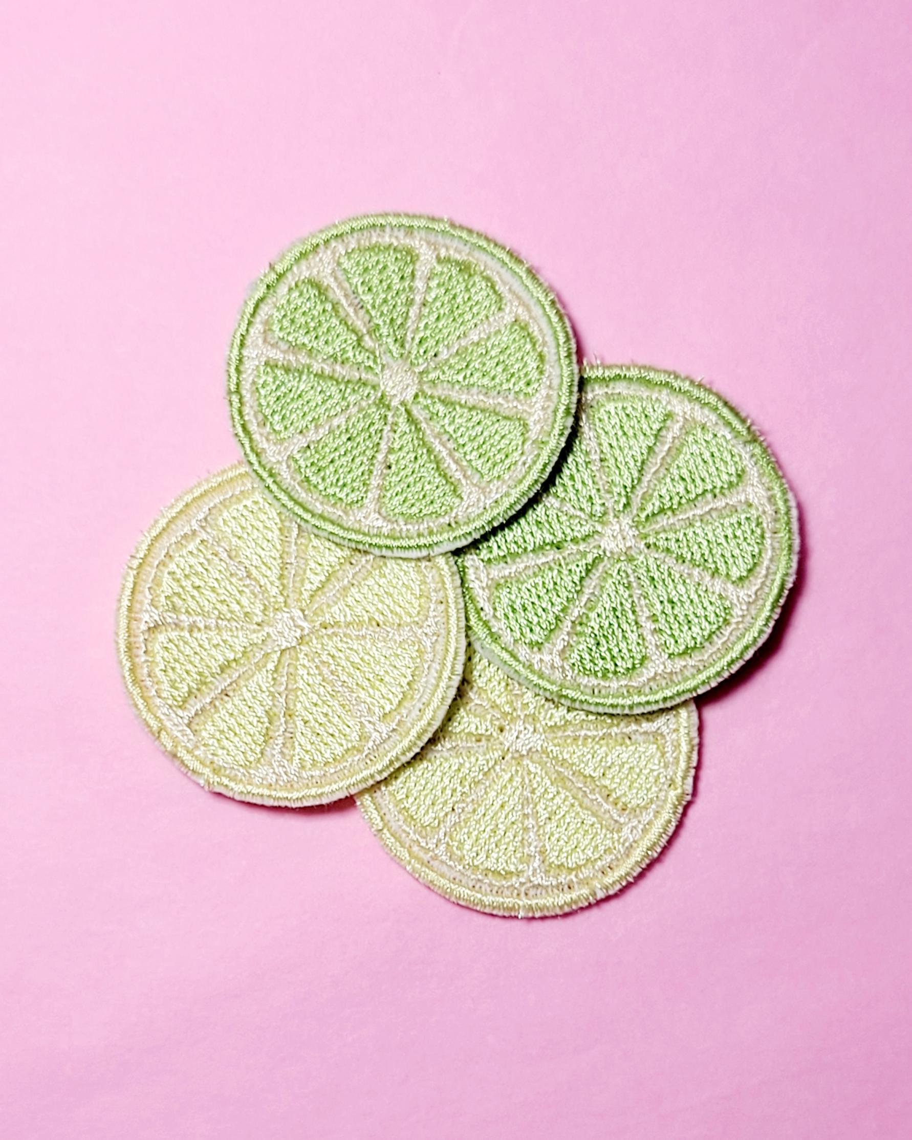 Lemon & Lime Slice Iron-on Patch Set - A Slice of Summery Fun ...