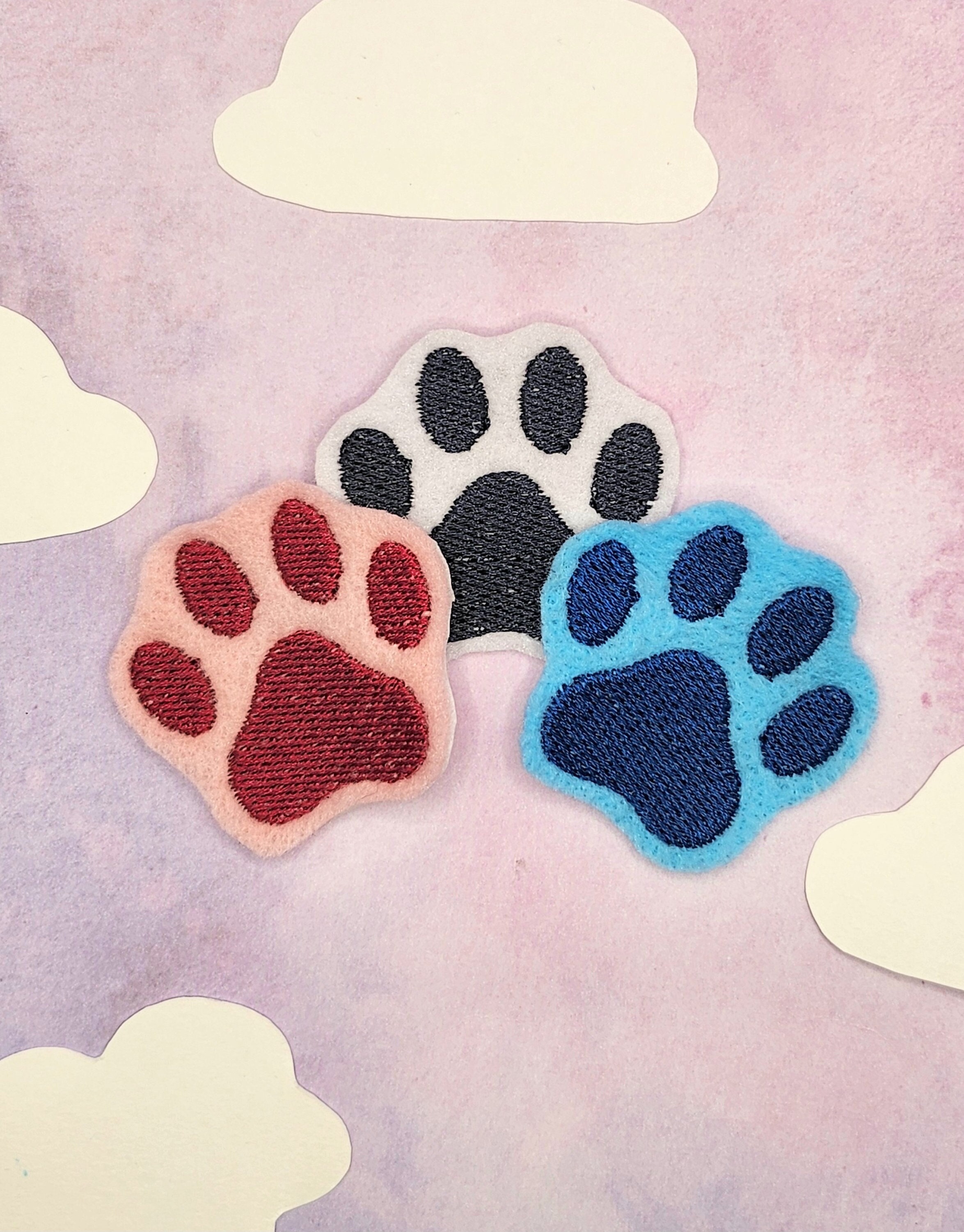 Animal Paw Print Iron-on Embroidery Patches Choose From - Etsy