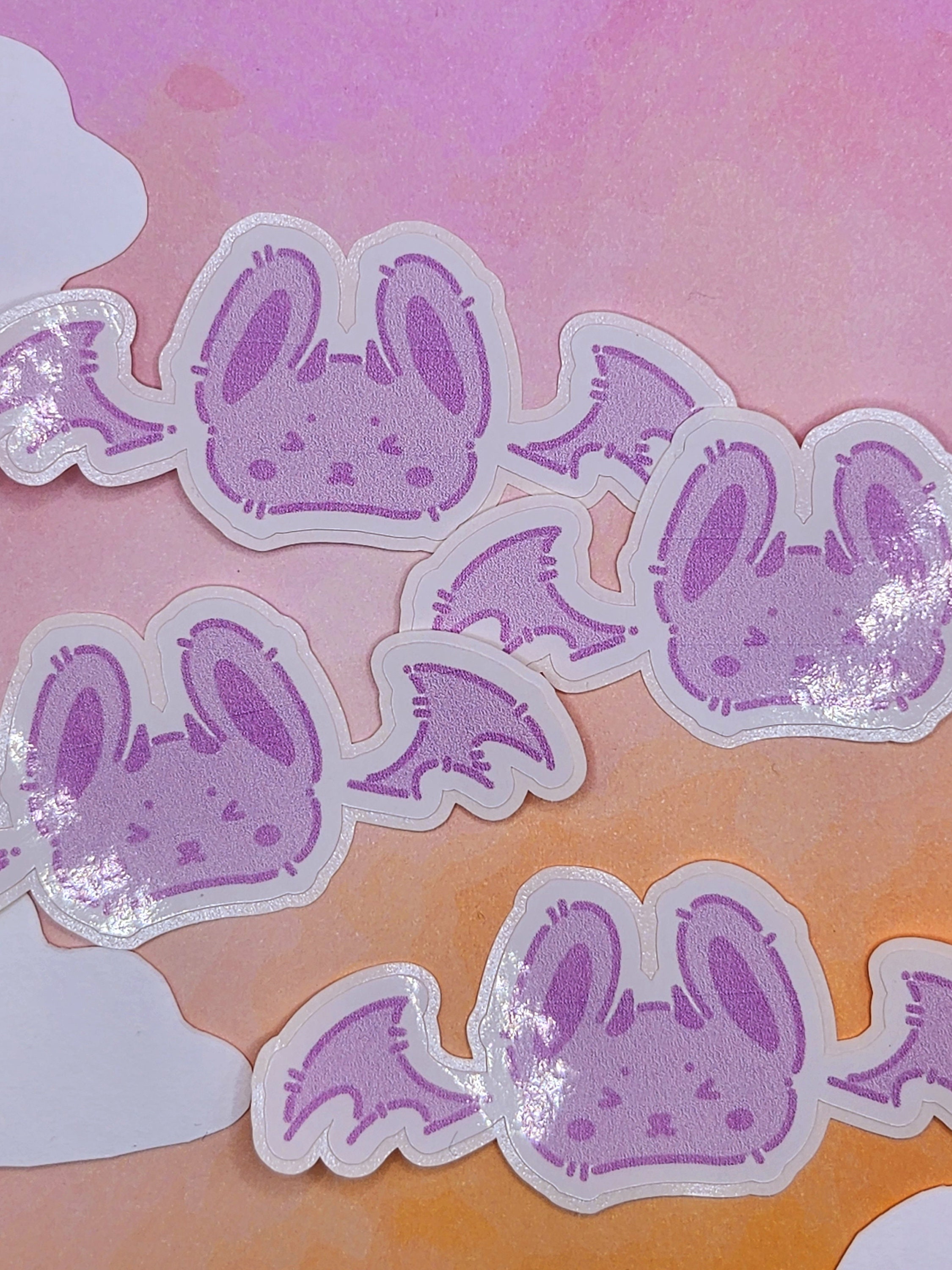 Angel Cat and Devil Bunny Sticker Set Pastel Kawaii Adhesive Sticker ...