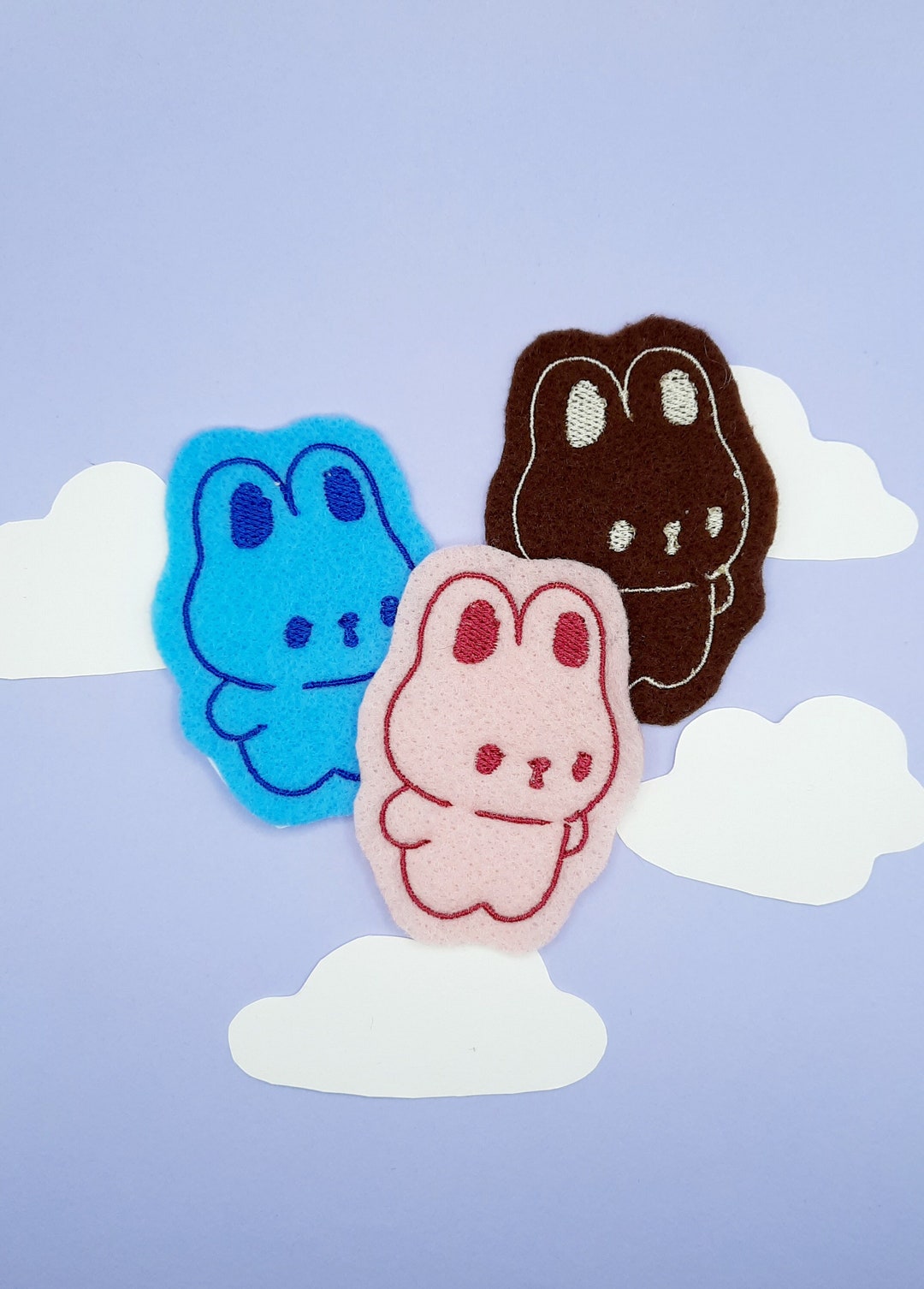 Bunny Iron-on Embroidery Patches - Choose Your Bunny Hue - Handmade ...