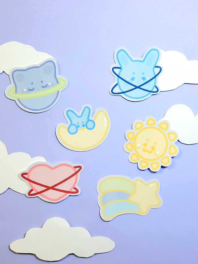 Galaxy Stickers Pack / Kawaii Planets and Stars / Space Theme - Etsy