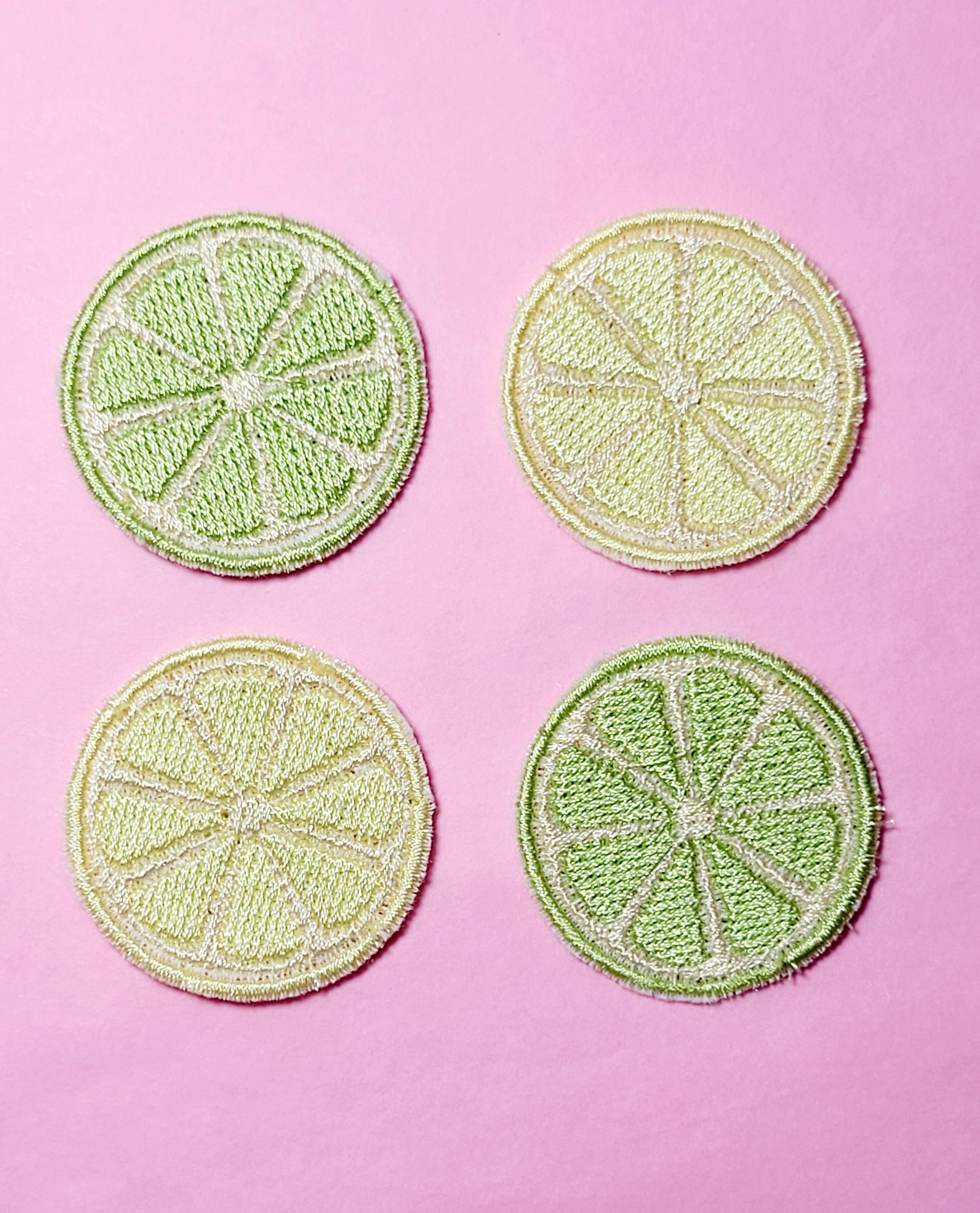 Lemon & Lime Slice Iron-on Patch Set - A Slice of Summery Fun ...