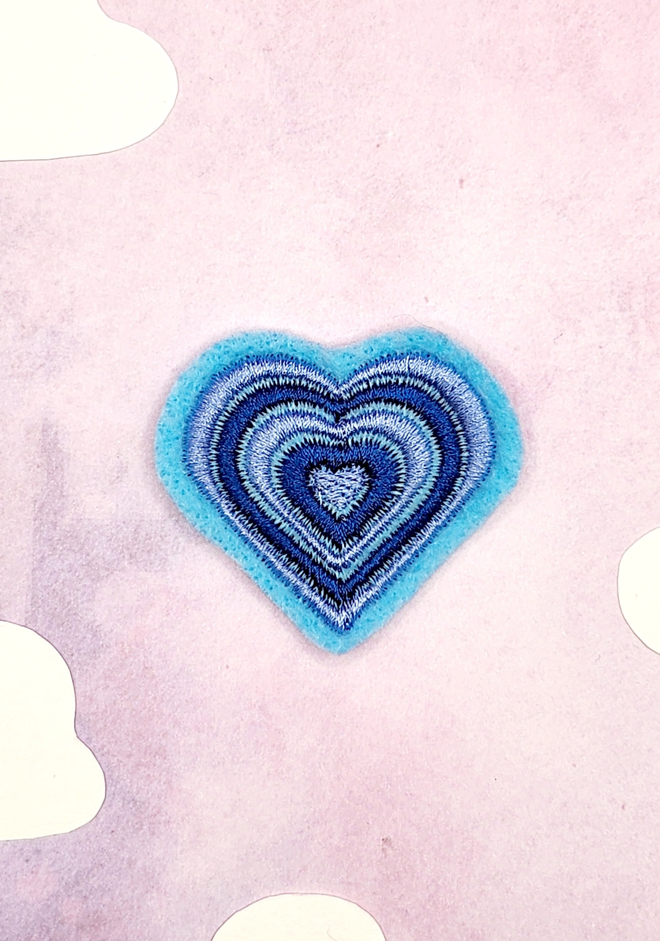 Y2K Style Layered Color Heart Iron-on Embroidery Patch Choose From Pink ...