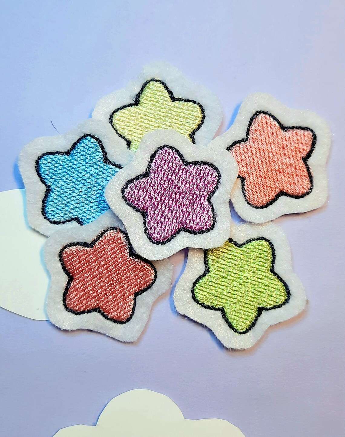 Colorful Starry Night Mini Iron-on Embroidery Patches 5 Options Pick ...